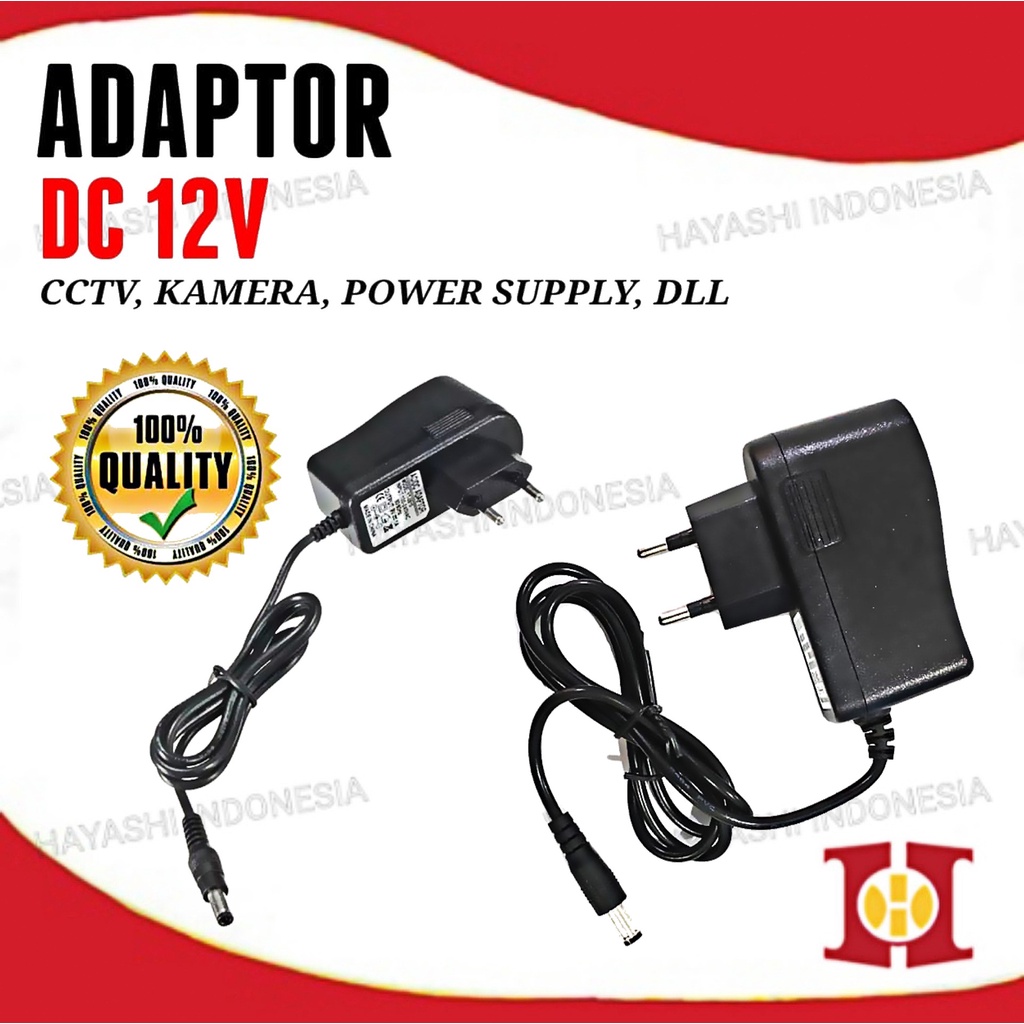 Jual Adaptor Adapter DC 12V 1A 2A Kamera CCTV Lampu LED Power Supply ...