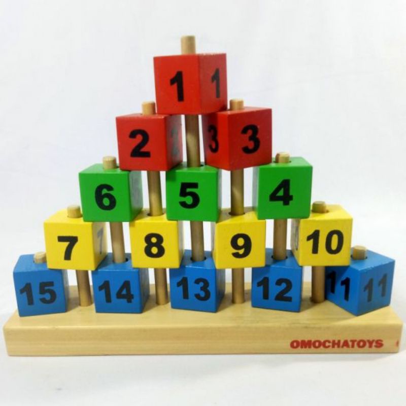 Jual Piramida Kubus Angka Mainan Edukasi Anak Kayu SNI Murah | Shopee ...