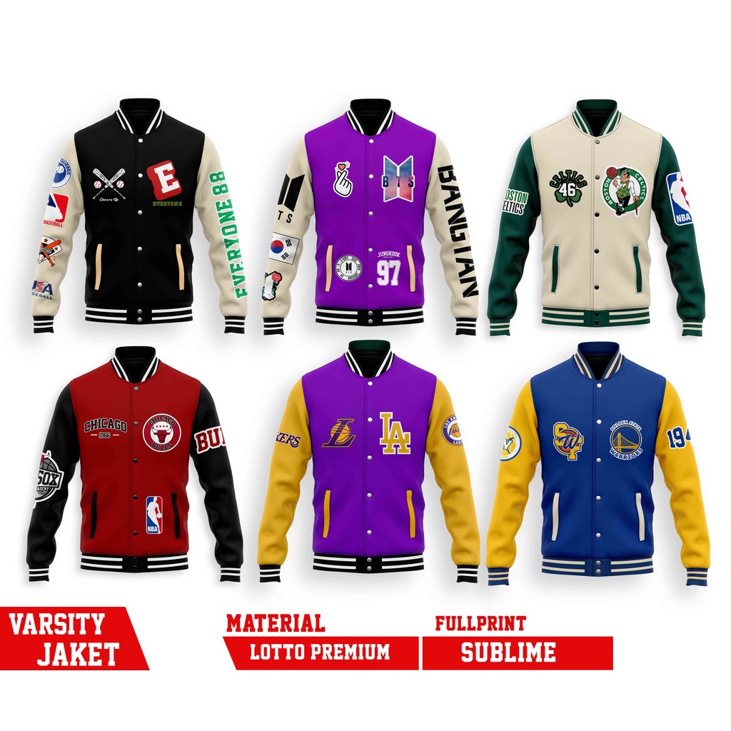 Jual JAKET VARSITY MLB & NBA Everyone TEAM Baseball BTS KOREA ALL ...