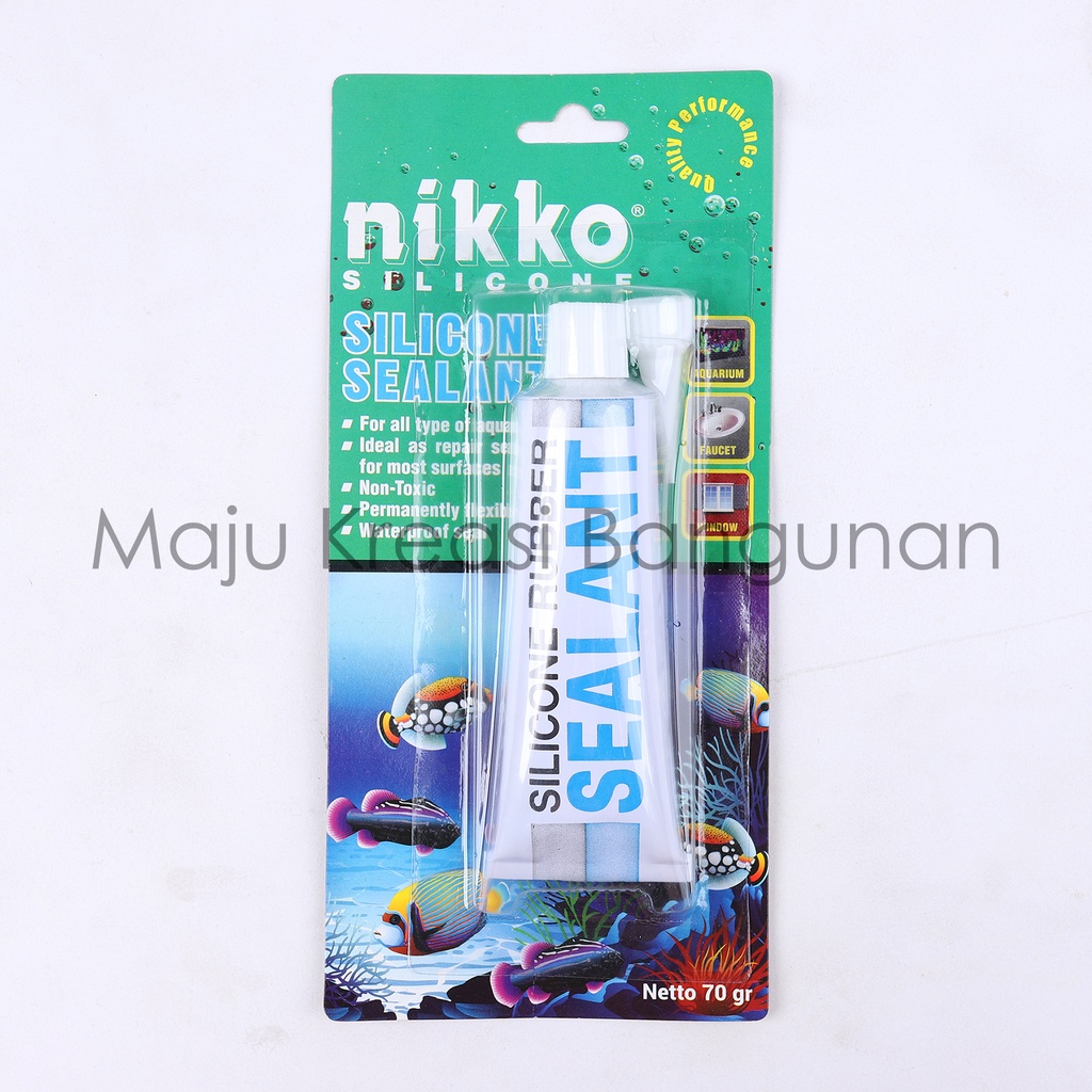 Jual Lem Kaca Sealant Nikko Besar 70gr Silicone Clear Bening Aquarium ...