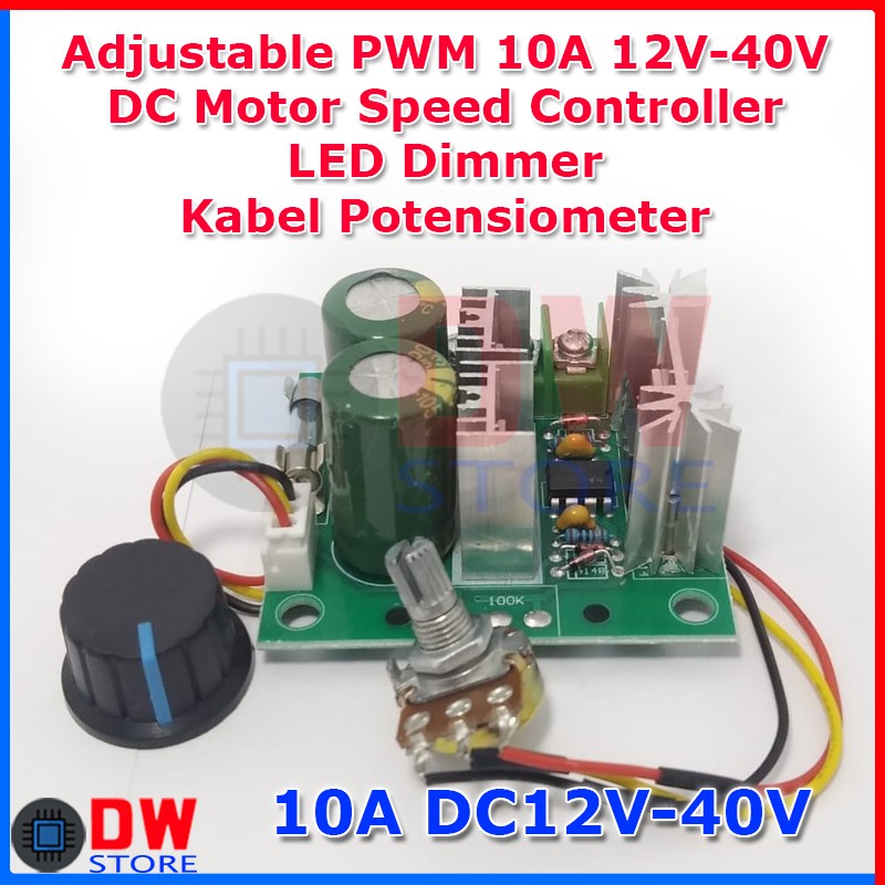 Jual PWM DC 10A 12V-40V SPEED MOTOR CONTROL LED DIMMER CONTROLLER KABEL | Shopee Indonesia