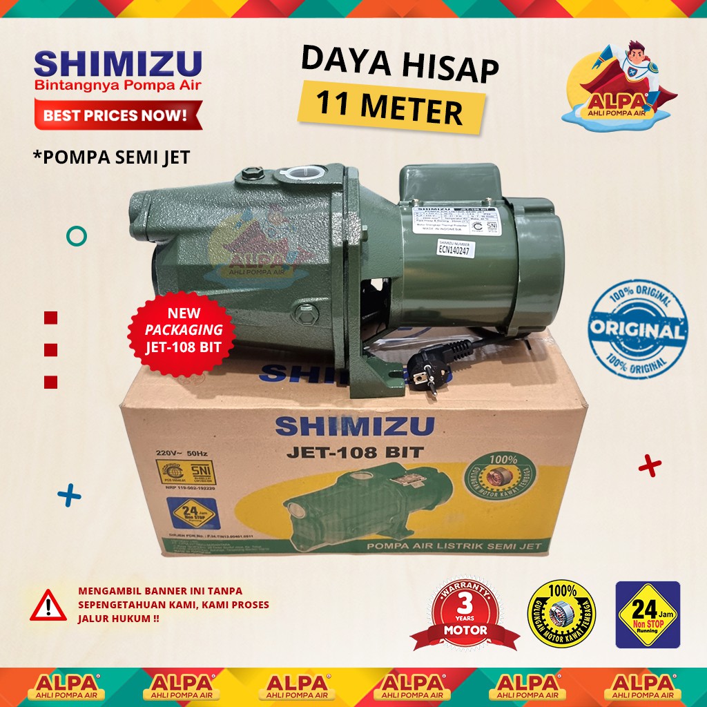 Jual Pompa Air Semi Jet Pump SHIMIZU JET-108 BIT | Shopee Indonesia