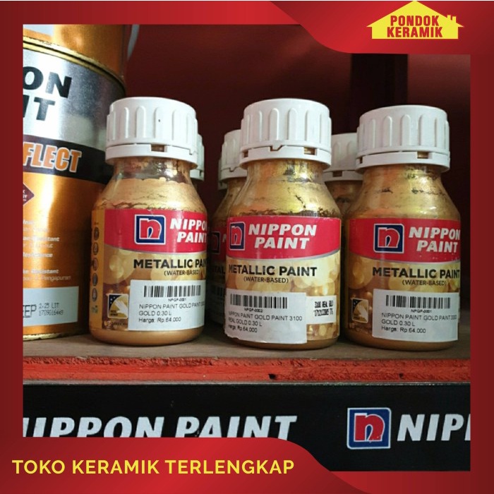 Jual Cat Emas Gold Metallic Nippon Paint Waterbased 0.30L | Shopee ...