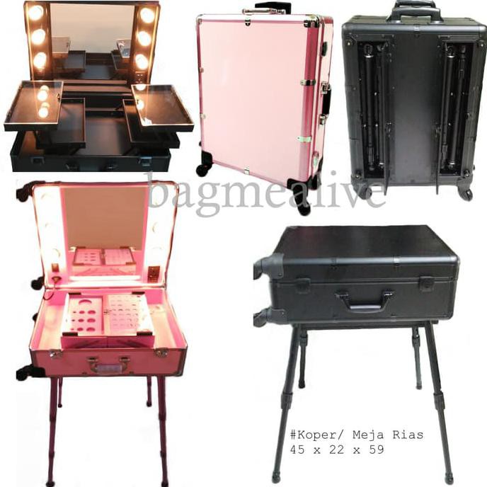 Jual Beauty case / tempat makeup / kotak kosmetik / meja rias kaca ...