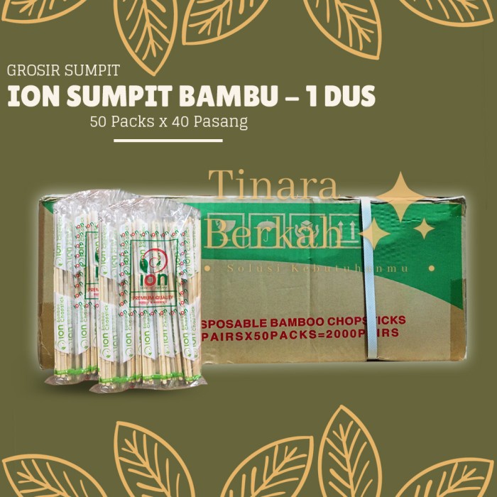 Jual Sumpit Bambu ION isi 40 Pasang dan Tusuk Gigi / Sumpit Kayu Steril ...