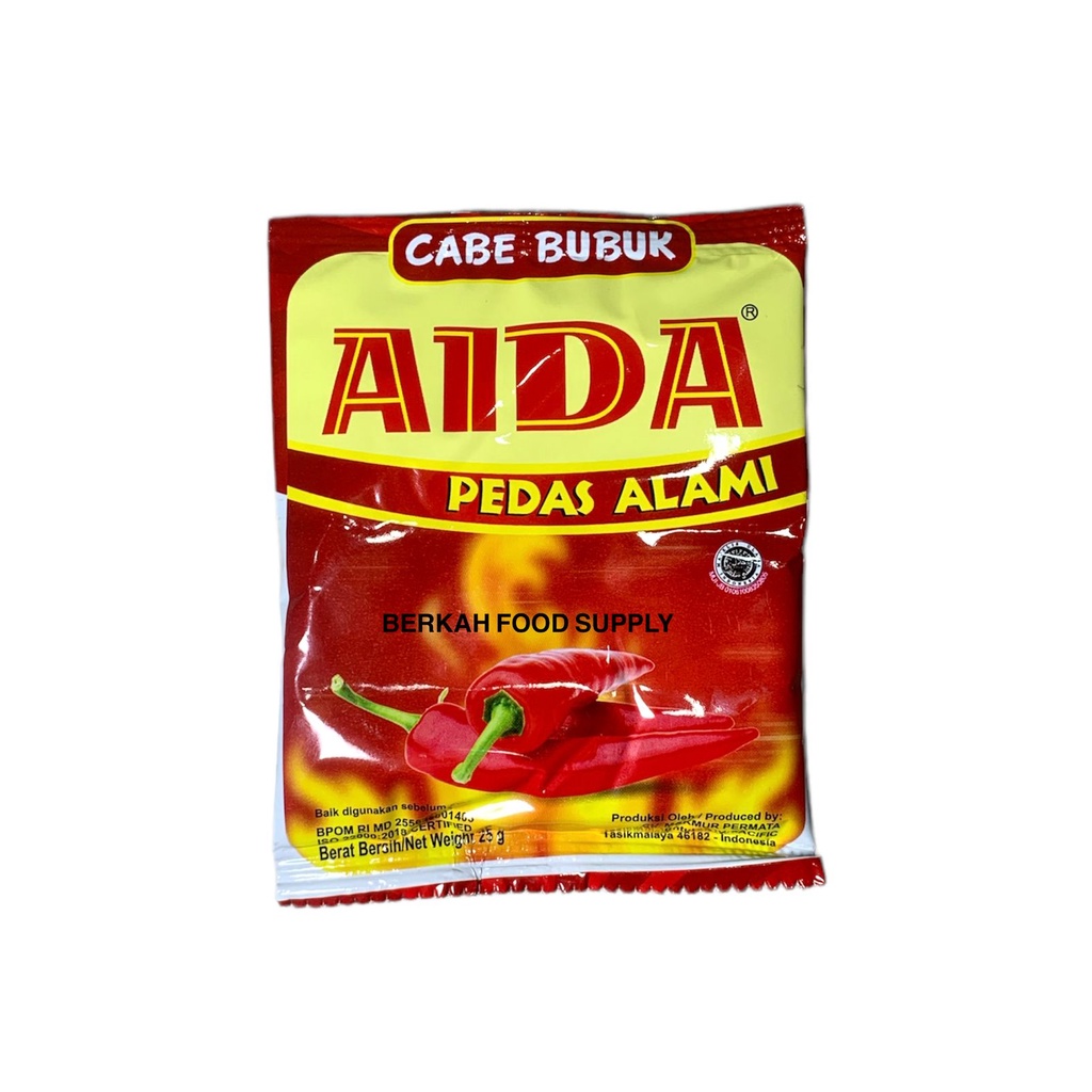 Jual ( BERKAH ) AIDA Cabe Bubuk Serbaguna Pedas Alami 25 gr cabai Bubuk ...