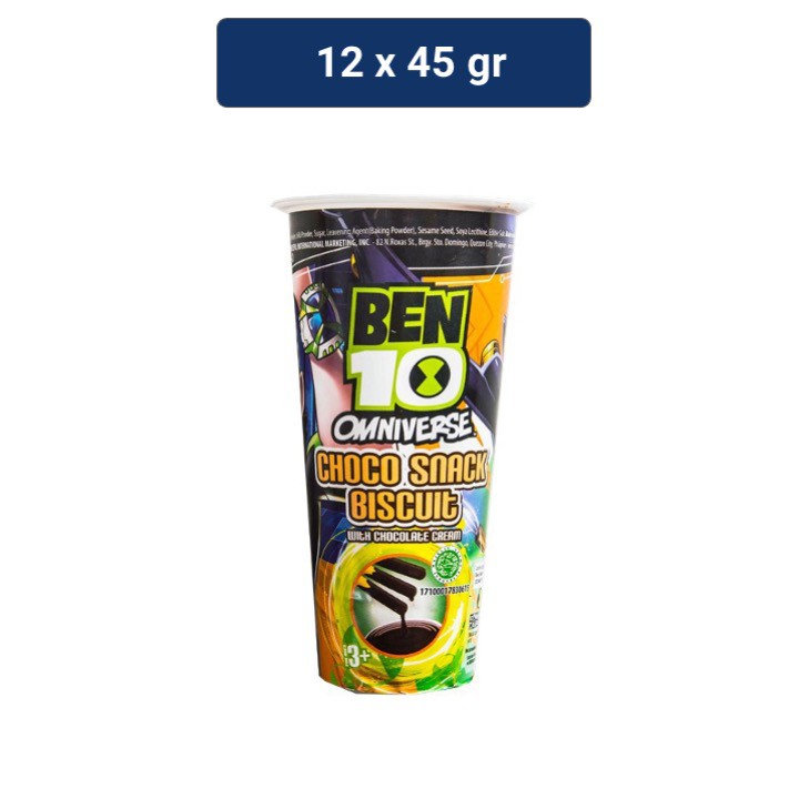 Jual Choco Snack Barbie / Ben10 Biscuit with Chocolate Ben Ten Cream ...
