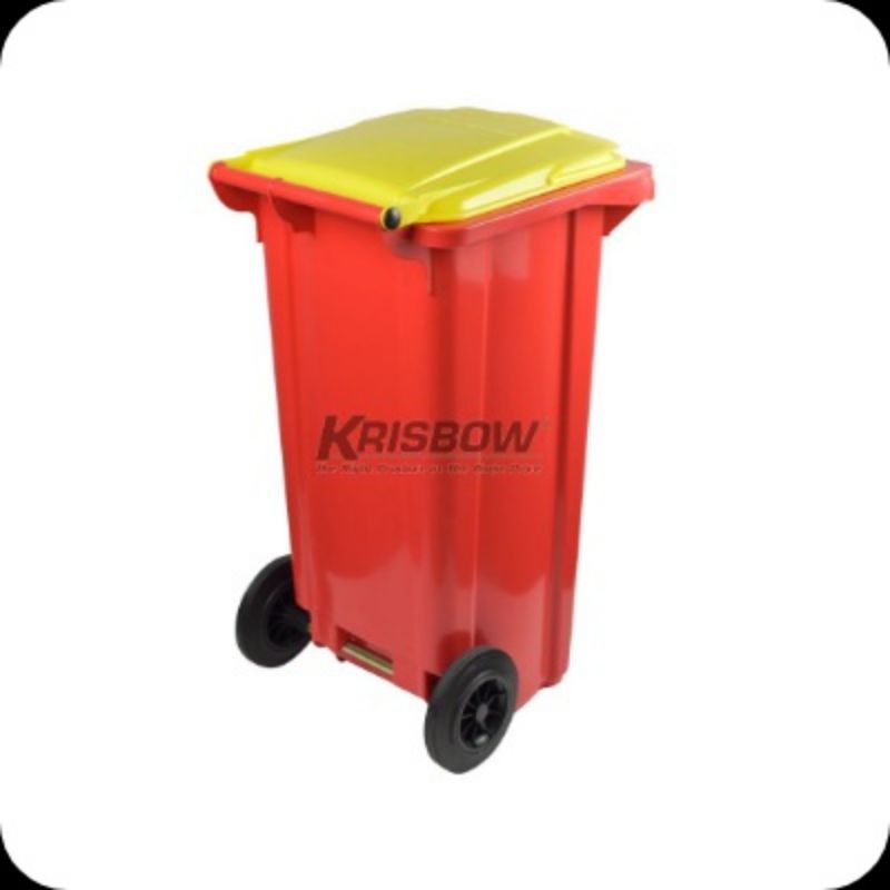 Jual Tempat Sampah Dust Bin Neo Red 120L With Yellow Lid Krisbow ...