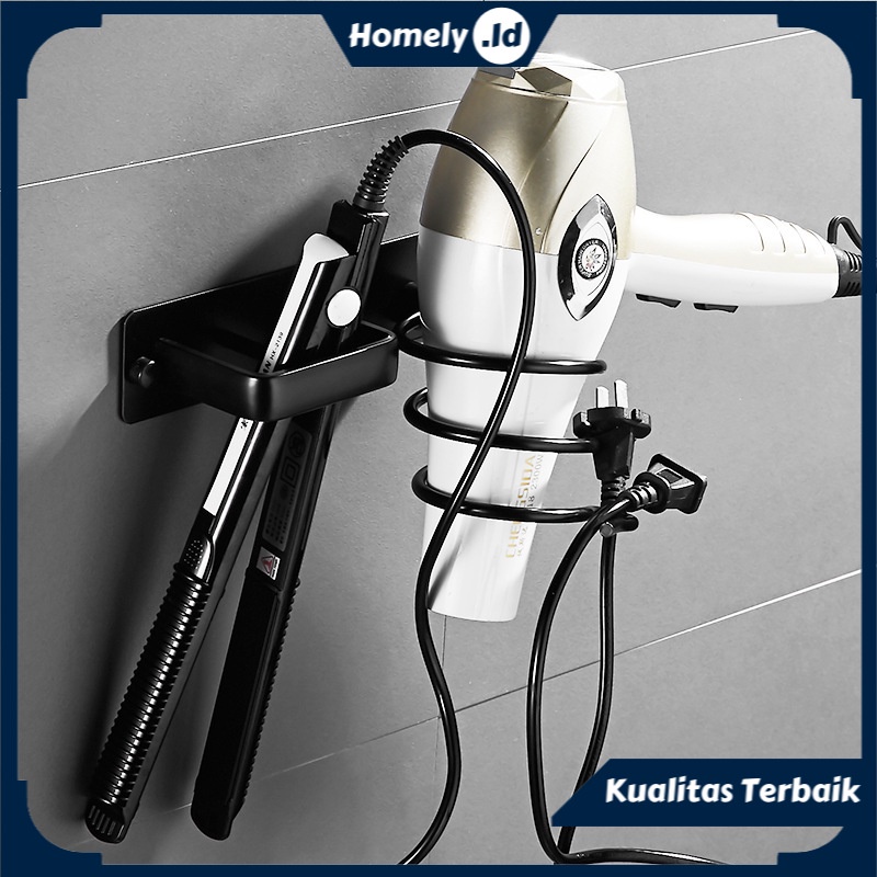 Jual Rak Hair Dryer dan Catokan Dinding Aluminium Tempat Pengering Rambut Kamar Mandi Anti Karat ...