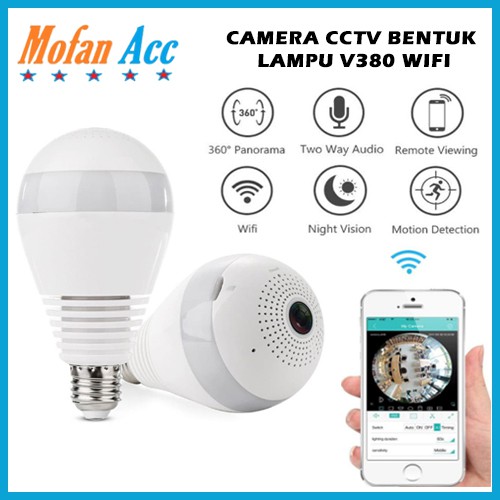 Jual Kamera Lampu V380 CCTV Bentuk Bohlam Panorama V360 SPY Camera ...