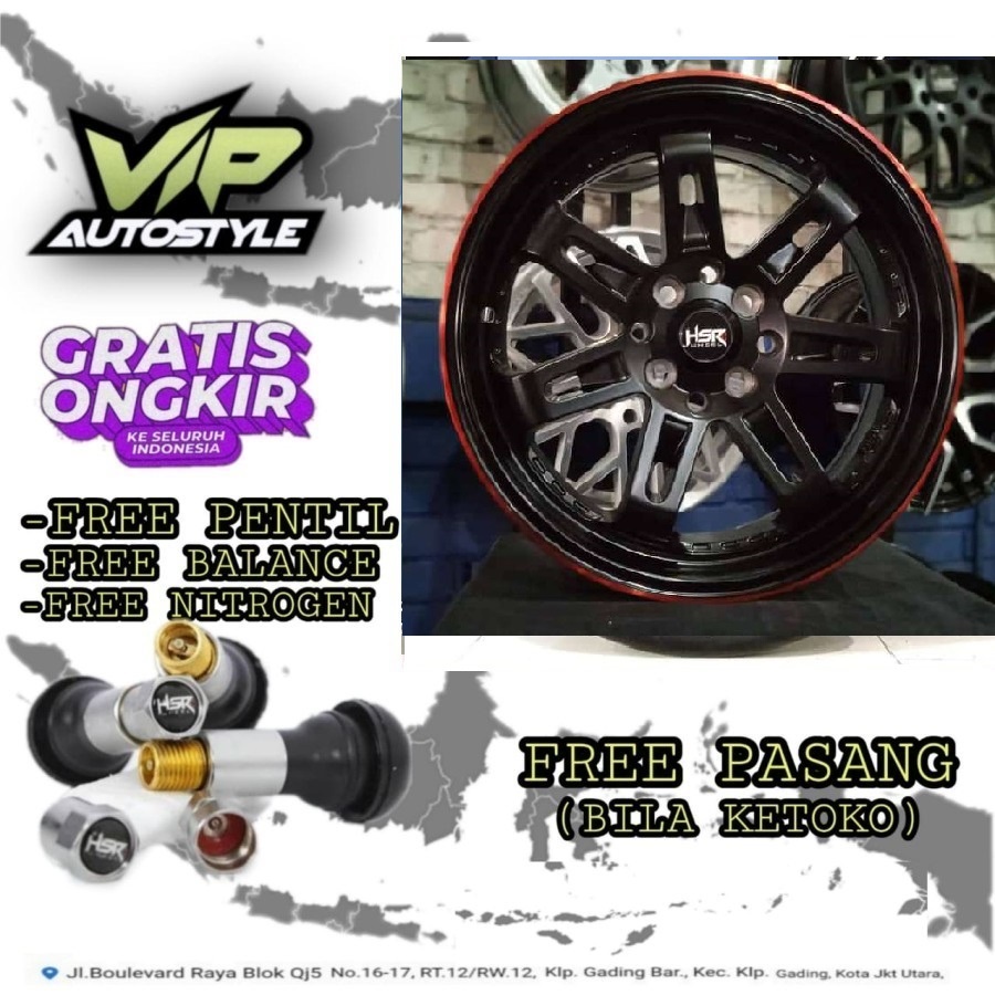 Jual Pelek Velg Racing Hsr R15 Murah Type HSR DAIMON R15 Ring 15 Pcd 4x100 4x114,3 Brio Agya ...