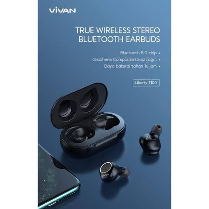 Jual Vivan Wireless Bluetooth Earbuds Liberty T100 / TWS1 Garansi 1 ...