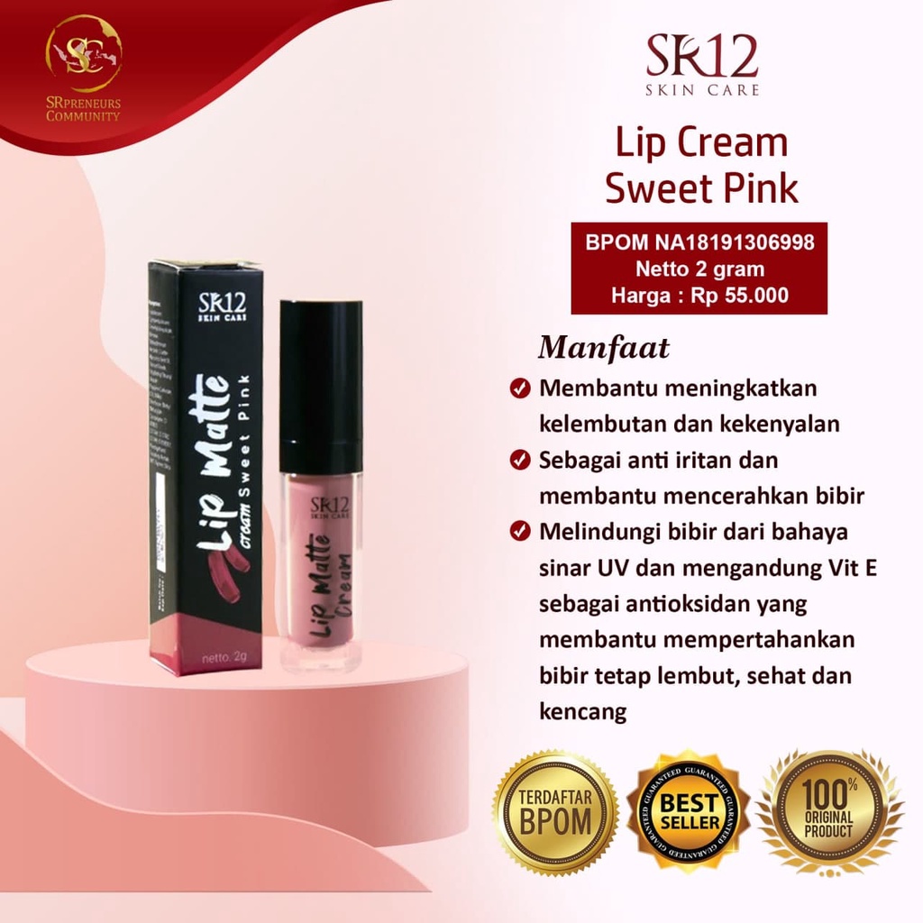 Jual LIP CARE SR12 BPOM - ATASI BIBIR KERING / PECAH / HITAM / PEMERAH BIBIR ALAMI / LIP BALM ...