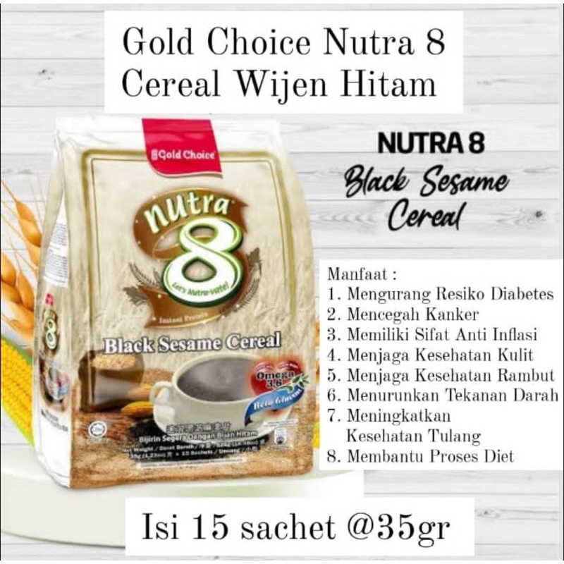Jual SEREAL WIJEN HITAM GOLD CHOICE NUTRA 8 BLACK SESAME CEREAL NUTRA8 ...
