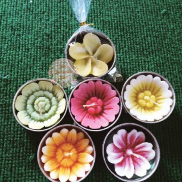 Jual Souvenir lilin bunga aromaterapi +thanks card | Shopee Indonesia