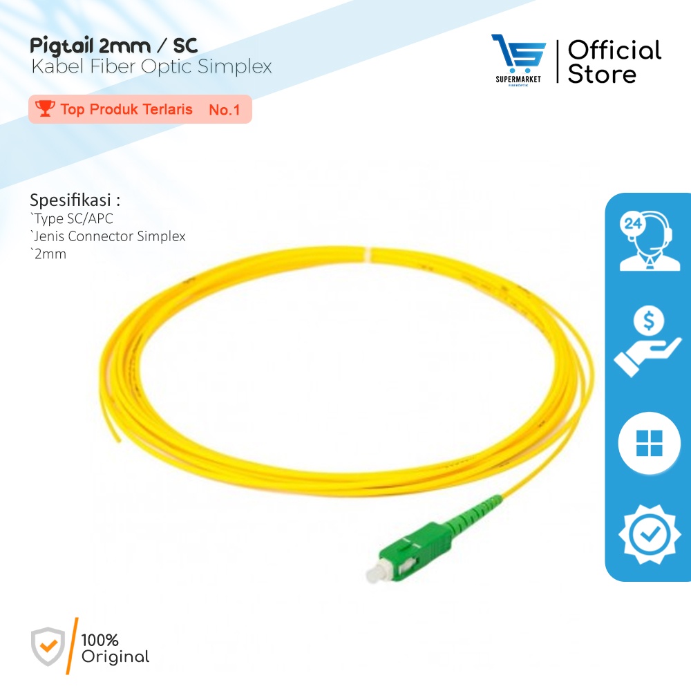 Jual Kabel Pigtail SC APC 2mm Singlemode Fiber Optic | Shopee Indonesia