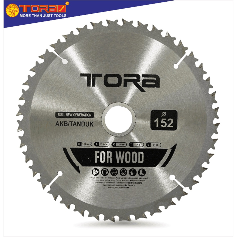 Jual TORA Mata Pisau Potong Kayu 6 Inch 152 x 40T TCT Model AKB ...