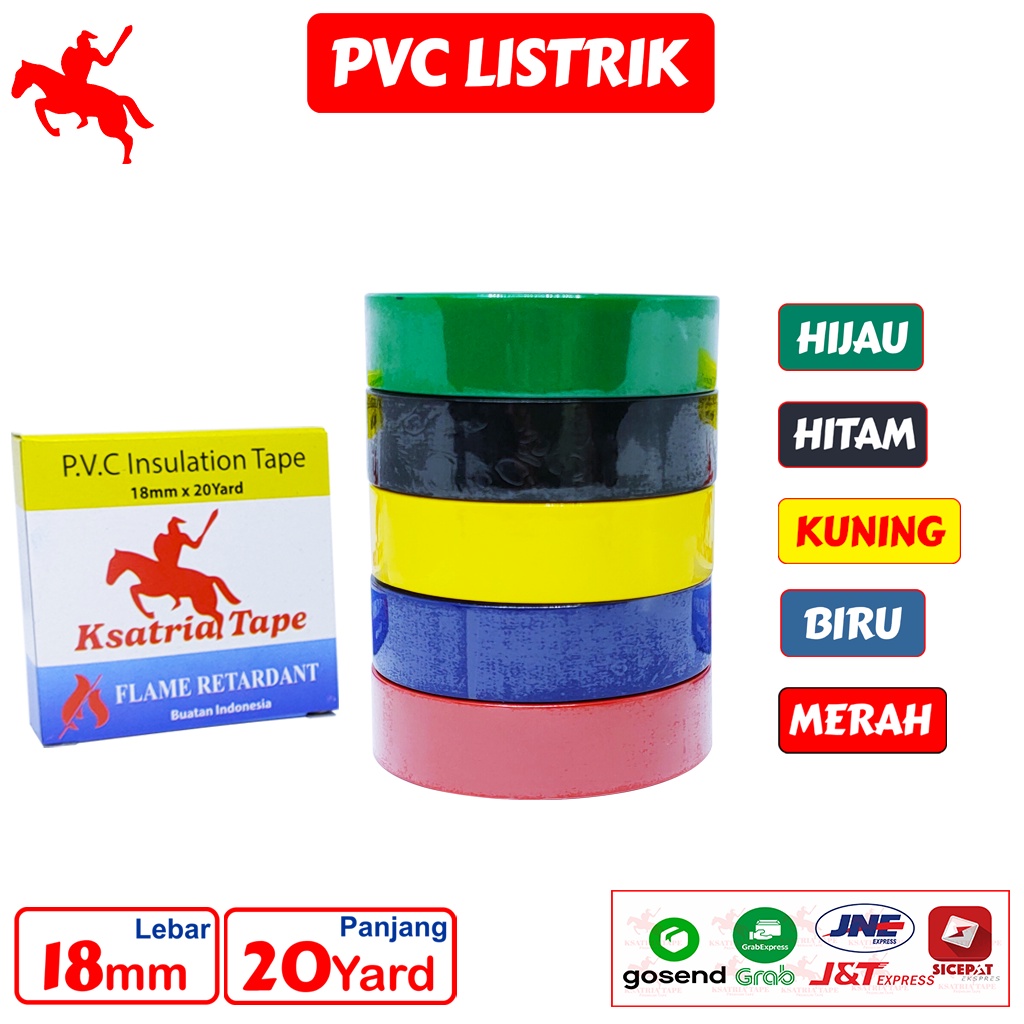 Jual Isolasi / Lakban / Solatip Listrik / Kabel Listrik PVC Ksatria ...