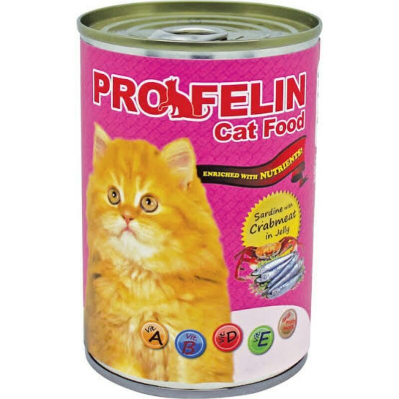 Jual Cat Food Profelin 400g Sardiness With Crabmeat In Jelly (Pink ...
