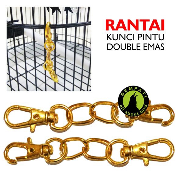 Jual RANTAI BESI KUNCI PINTU SANGKAR KANDANG BURUNG BURUNG DOUBLE EMAS ...