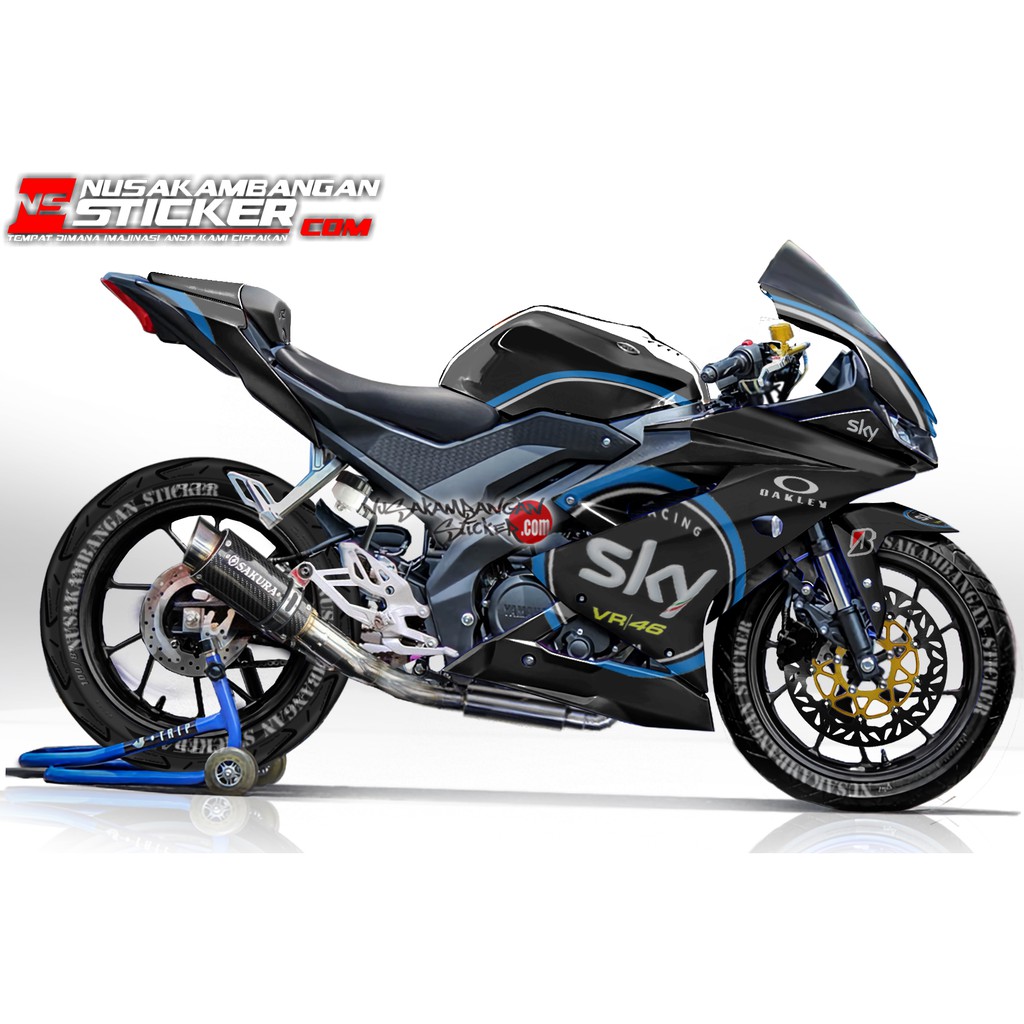 Jual Decal Sticker Yamaha R15 V3 Racing Sky Hitam | Shopee Indonesia