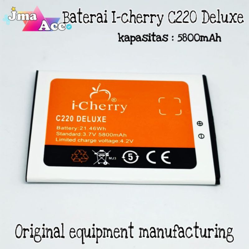 Jual Baterai I-cherry C220 Deluxe /5800mAh Double power battery | Shopee Indonesia