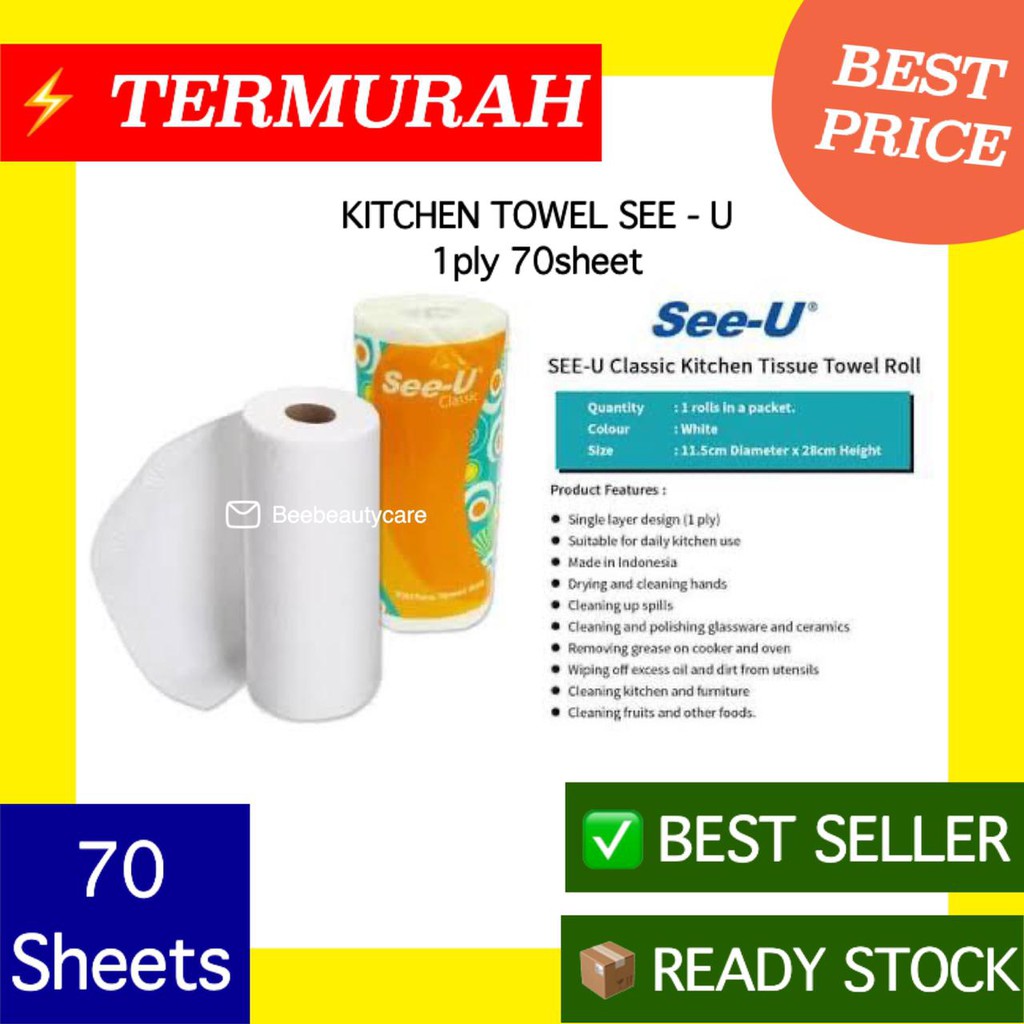 Jual TISU TISSUE SEE U KITCHEN 70S 1PLY ( PER PC ) | Shopee Indonesia