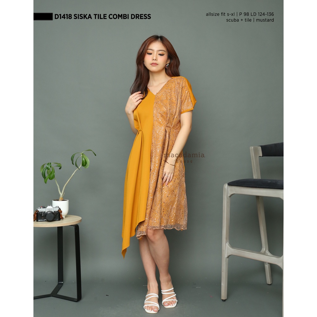 Jual Macadamia House - D1418 Siska Tile Combi Dress (DETAIL MOTIF TILE ...
