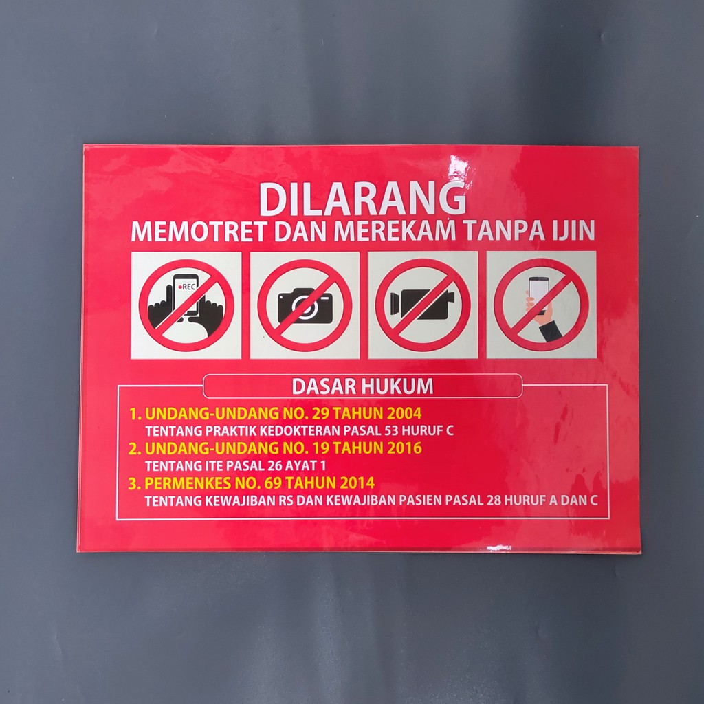 Jual Stiker Larangan Memotret & Merekam | Stiker Dilarang Memotret ...