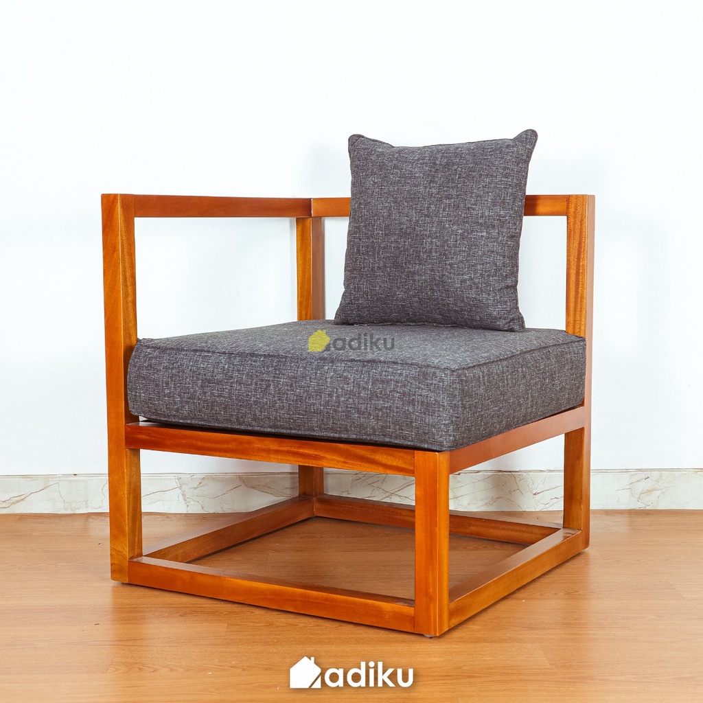 Jual ADIKU.ID Nakama Kursi Sofa Single Seat - Kursi Sofa Kayu | Shopee ...