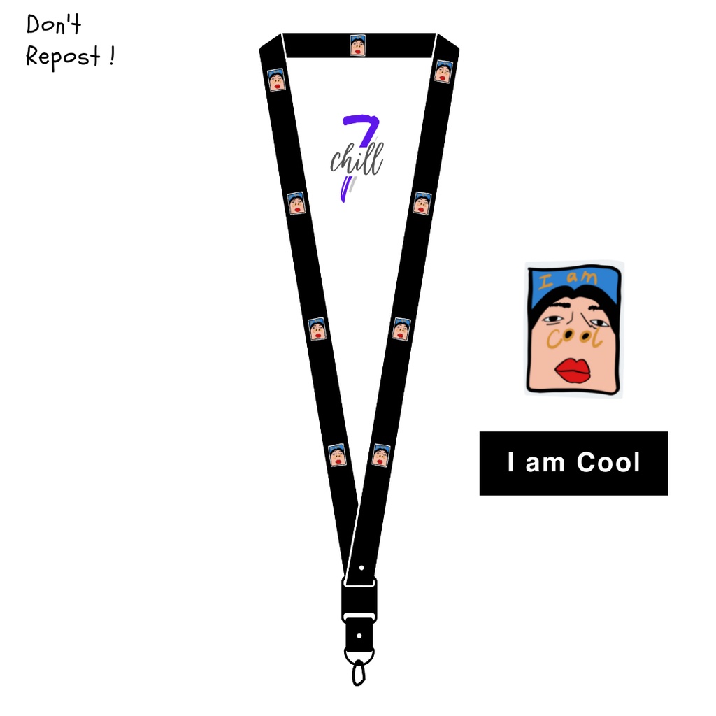 Jual Lanyard I am Cool ID Card Custom Lucu Tali Pods Gantungan Name Tag ...