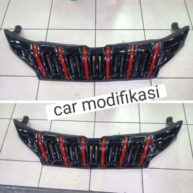 Jual grill Apollo Xpander hitam glossy Lis merah grill Xpander model ...