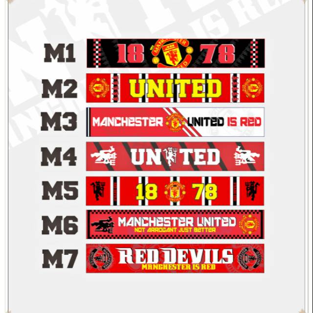 Jual Syal Manchester United Red Devils Scarf Premium Quality Free
