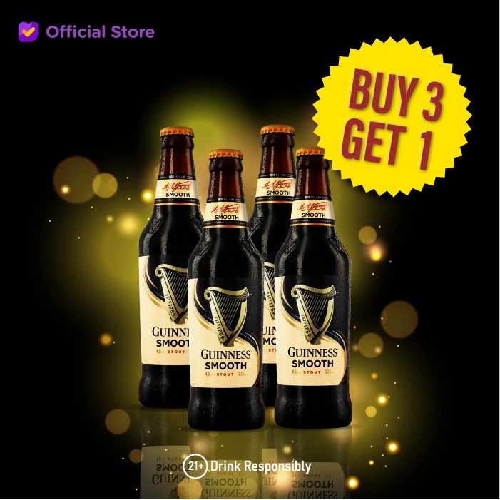 Jual Guinness Smooth 325ml Bottle Buy 3 Get 1 FREE | Shopee Indonesia