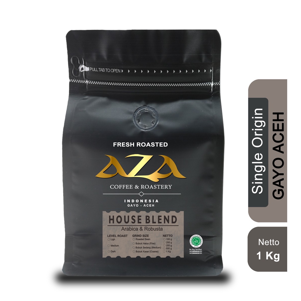 Jual Kopi Aceh Gayo House Blend Arabika Robusta 1 Kg-AZA Coffee ...