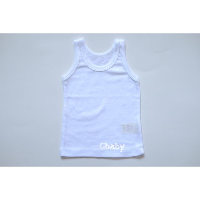 Jual NARY SINGLET BAYI - SINGLET PUTIH POLOS 6-12 BULAN (1 PCS ...