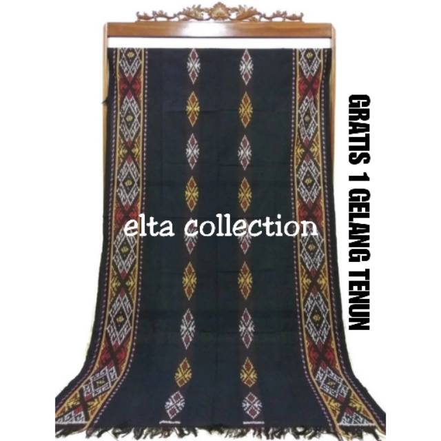 Jual Elta Kain tenun ikat blanket antik halusan motive rote hitam ...