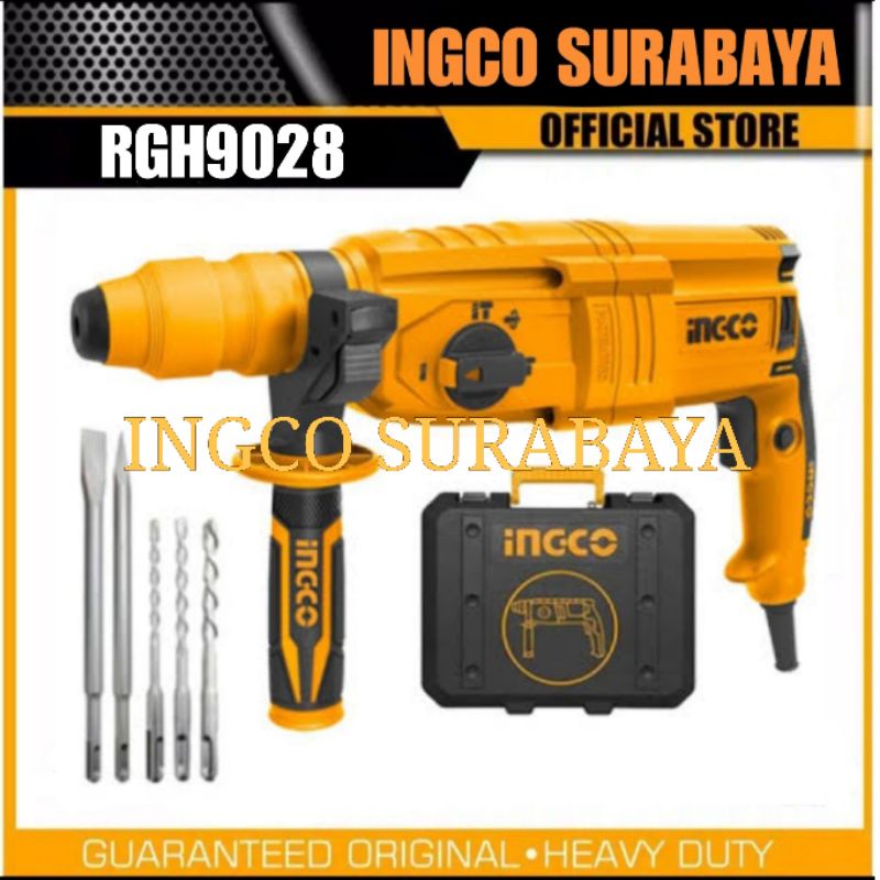 Jual INGCO RGH9028 ROTARY HAMMER DRILL 800W 2.5J MESIN BOR BOBOK TEMBOK ...