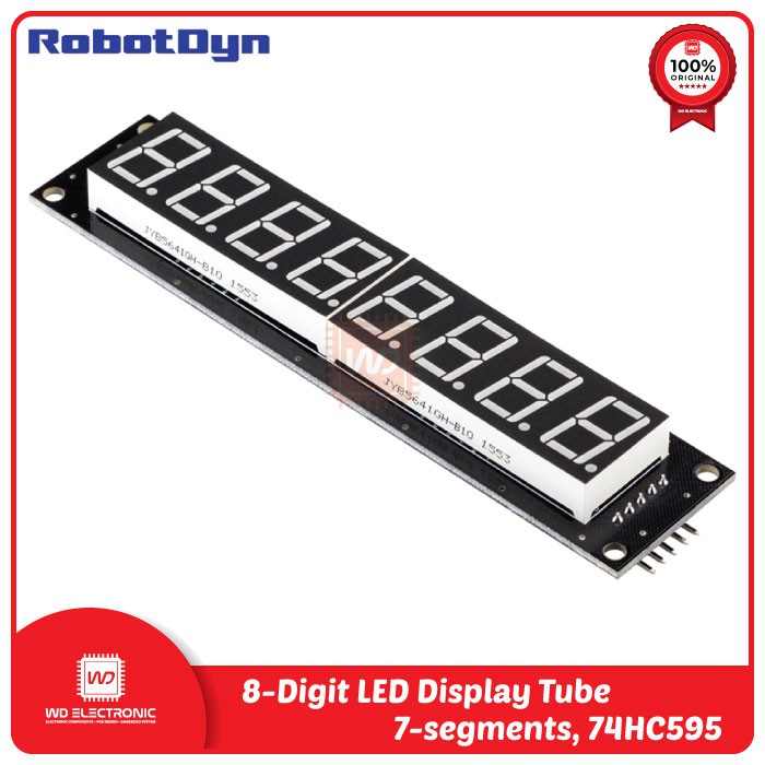 Jual RobotDyn 8 Digit LED Display Tube 7 segments 101x19mm 74HC595 ...
