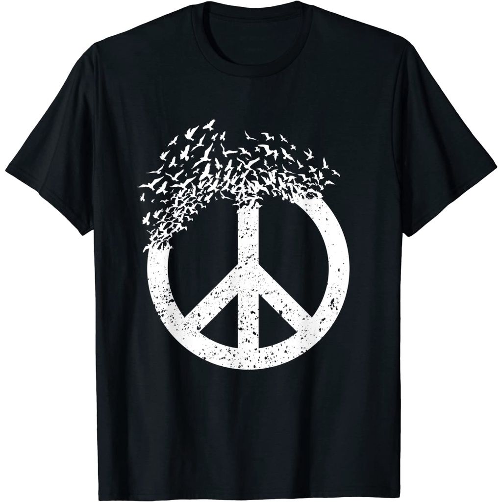 Jual Baju Kaos Dewasa Dove Birds Peace Sign Doves 70s Retro Hippies 60s ...