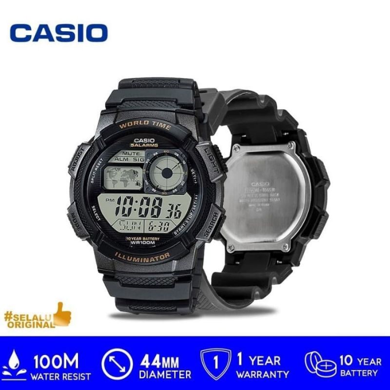 Jual Casio General Digital AE-1000W-1AVDF / AE1000W / AE1000W1 Original & Murah | Shopee Indonesia