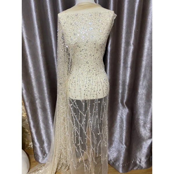 Jual Tulle Premium Payet / Tile Payet Premium Sequin / Kain Gold / Kain ...