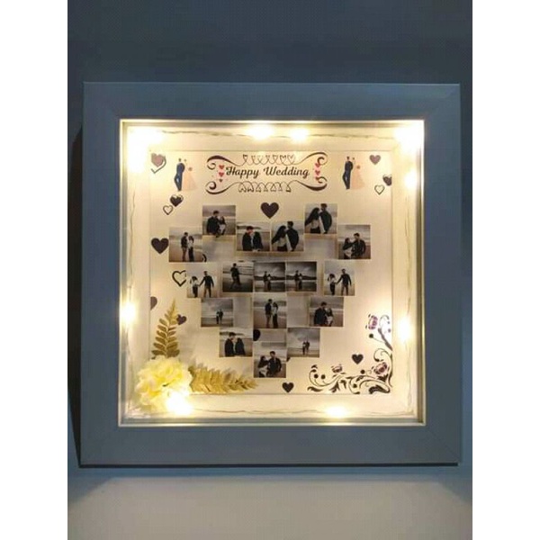 Jual Kado frame pigura gift box nikahan ulang tahun | Shopee Indonesia