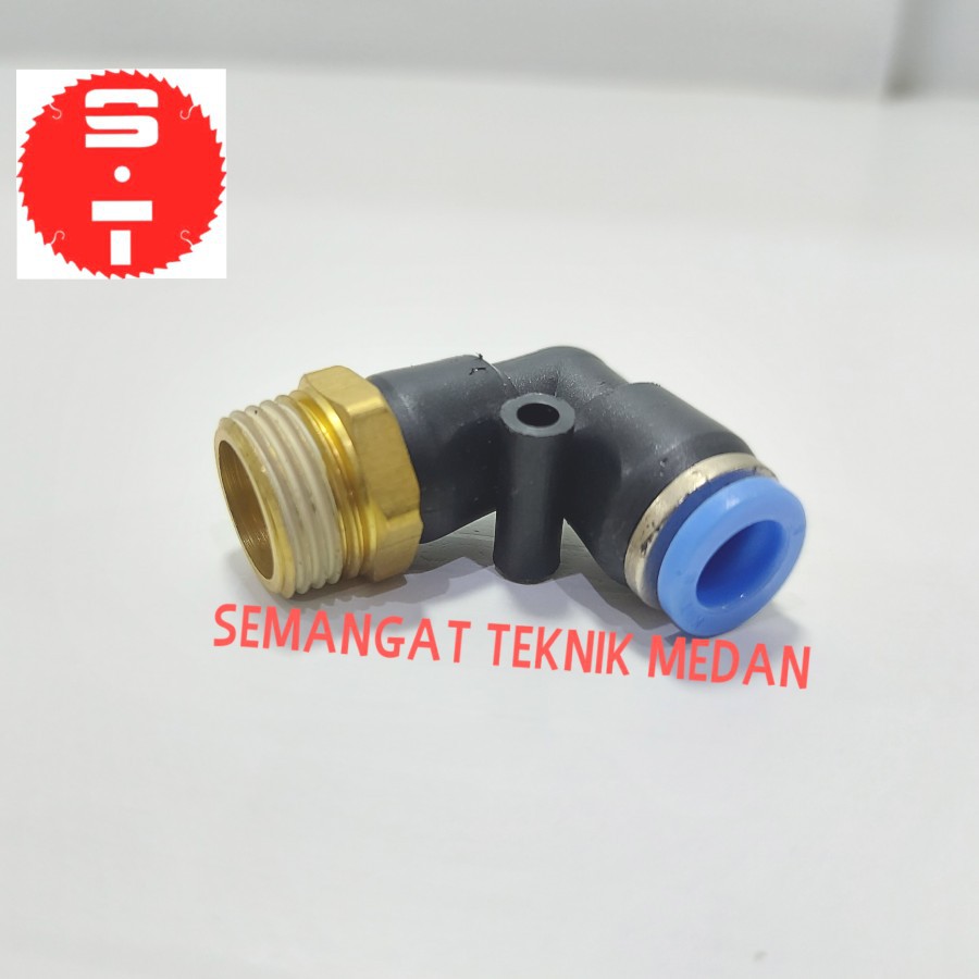 Jual L SIKU SAMBUNGAN SELANG ANGIN AIR PU CONNECTOR PUSH 3/8" x 8mm 8 ...