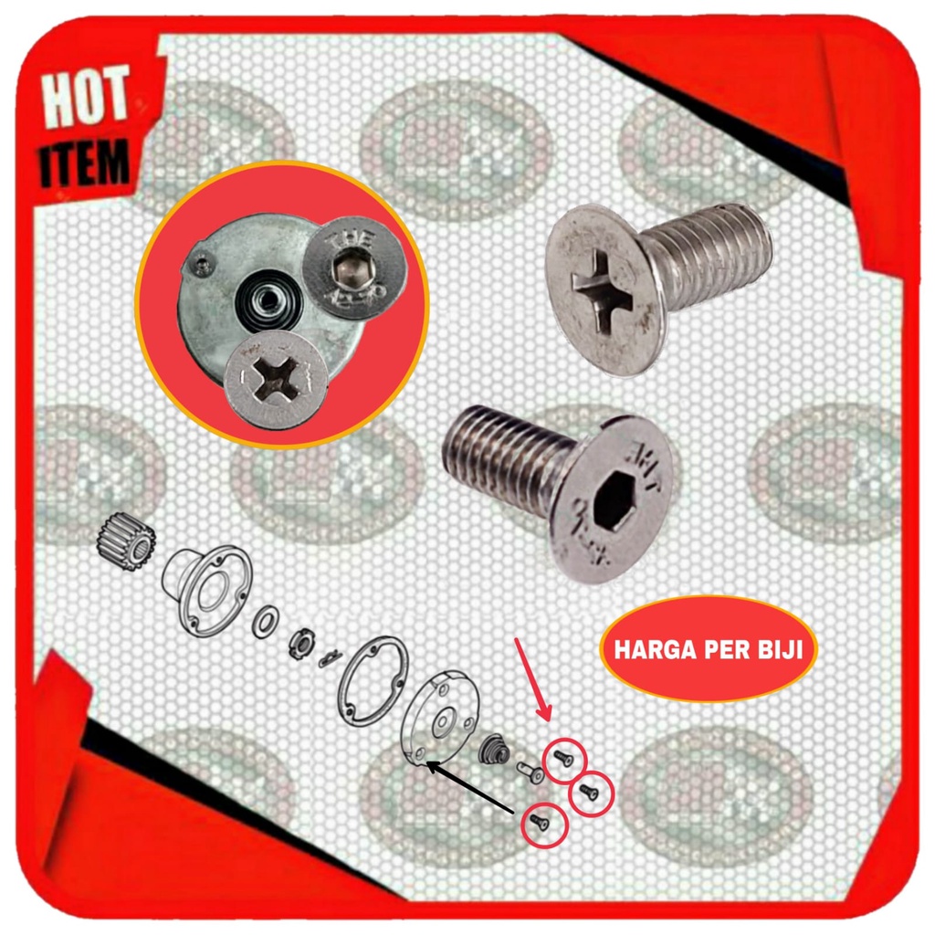 Jual Baut L STAINLESS Rotor Pompa Oli / Topi Mexico Honda CB 100 | GL PRO | MEGAPRO | TIGER dsb ...