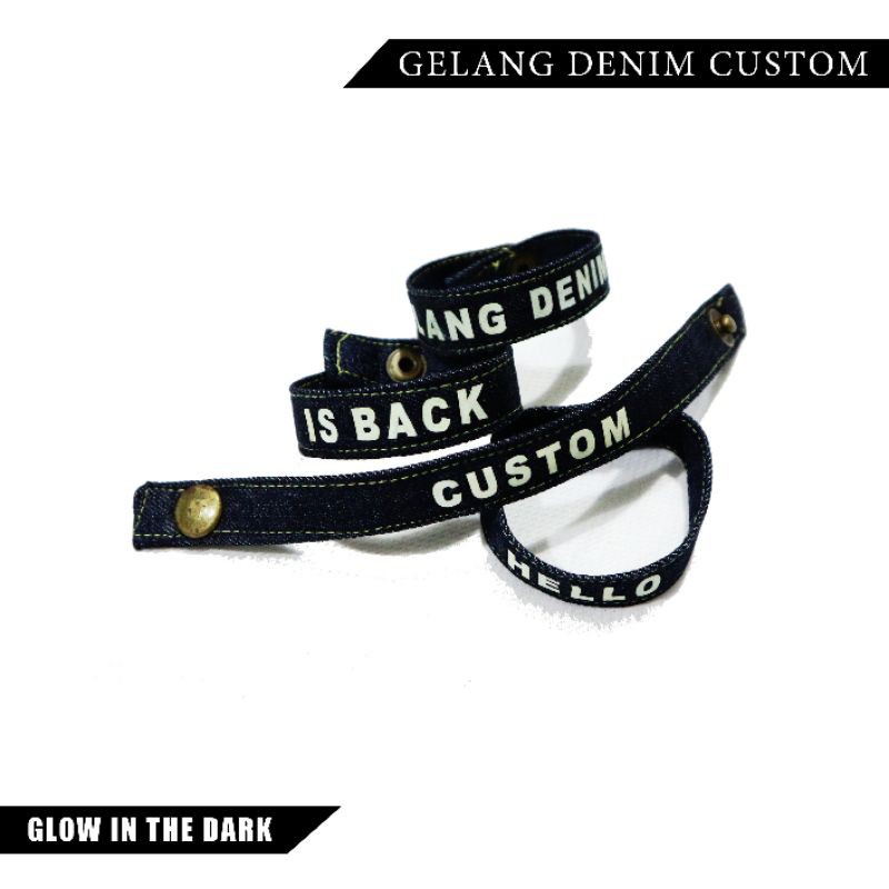 Jual Gelang Custom Denim Glow In The Dark / Gelang nama satuan / gelang ...