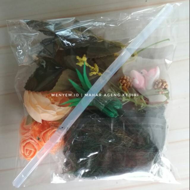 Jual Bahan bahan membuat ring box kotak cincin bunga & rumput campur ...