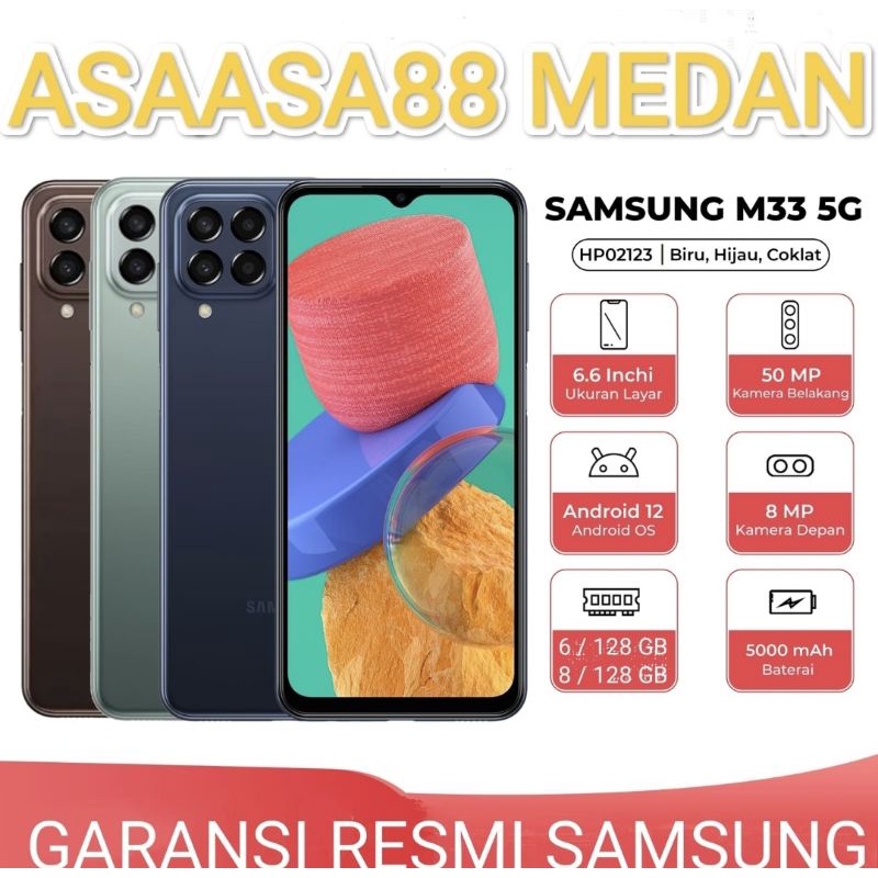Jual SAMSUNG M33 5G 6/128 & 8/128 GB GARANSI RESMI | Shopee Indonesia