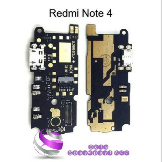 Jual Papan Konektor Xiaomi Redmi Note 4 Mediatek Papan Charger Cas PCB original | Shopee Indonesia