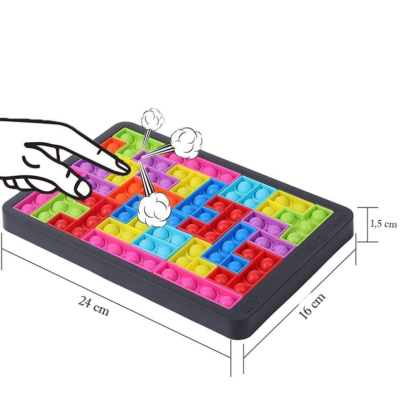 Jual Mainan Anak Game Building Block Pop It Tetris 26 pcs Edukasi DIY ...